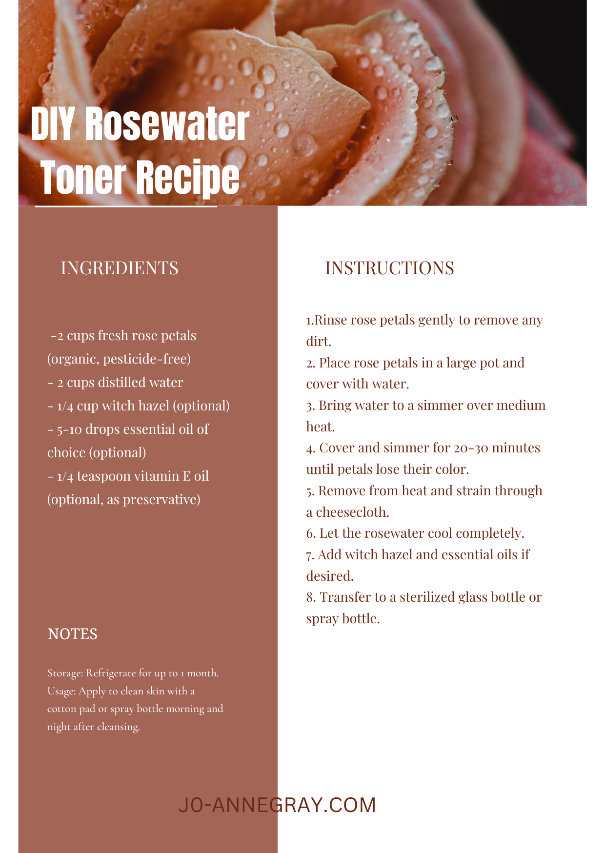 DIY Rosewater Toner: A Natural Skincare Solution [2024 Guide] - Jo-Anne ...